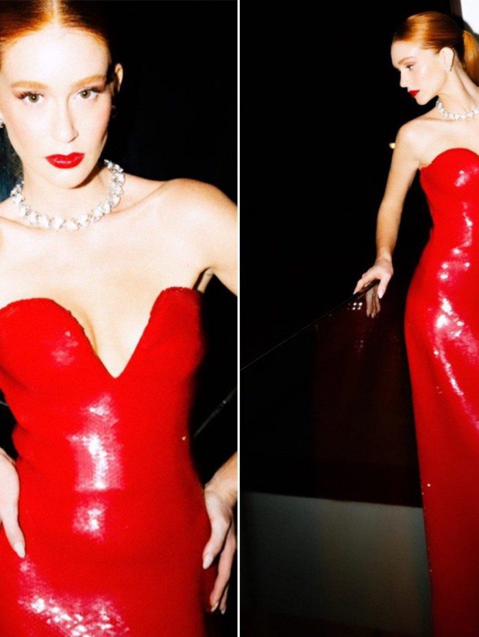 Deslumbrante, Marina Ruy Barbosa vai a jantar de gala