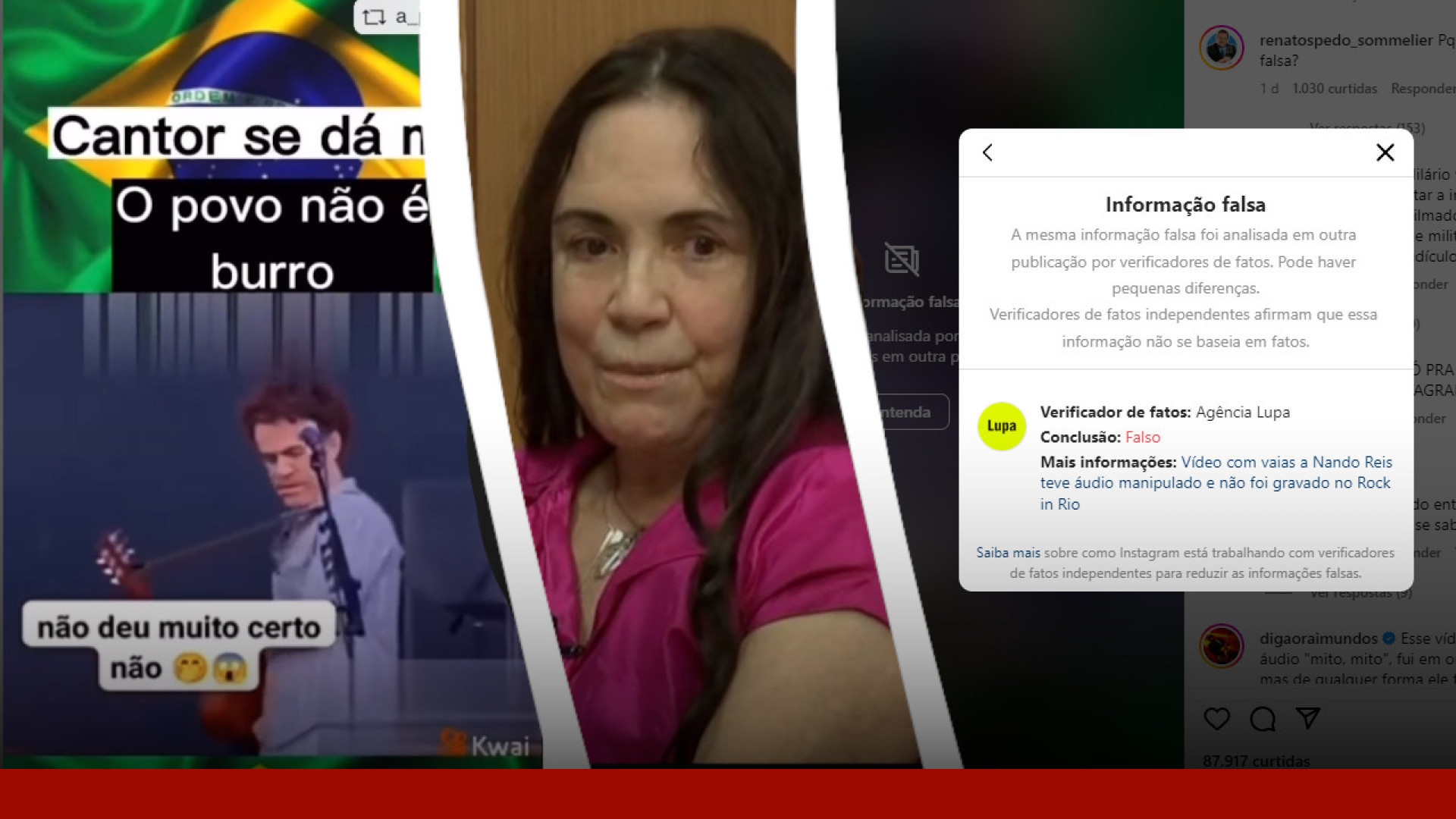 Regina Duarte posta vídeo com falsa vaia a Nando Reis e Instagram ...